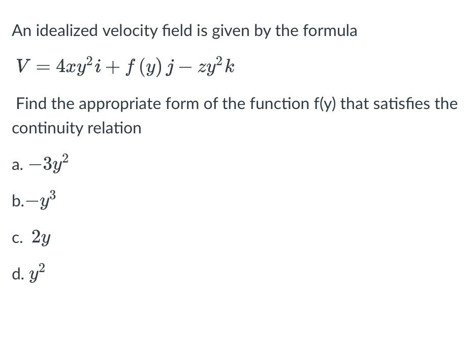 Solved An idealized velocity field is given by the formula V | Chegg.com