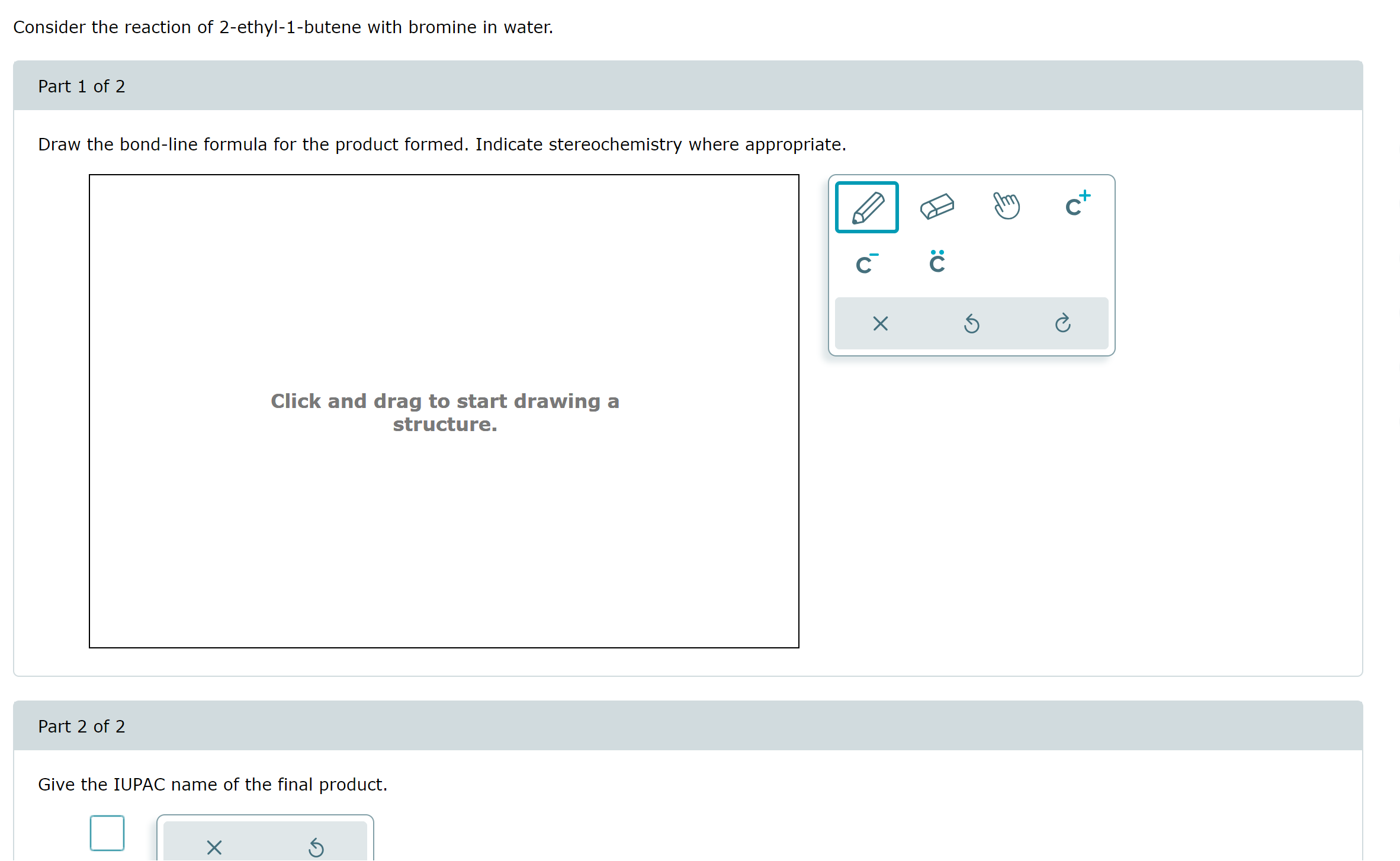 Solved Consider the reaction of 2-ethyl-1-butene with | Chegg.com