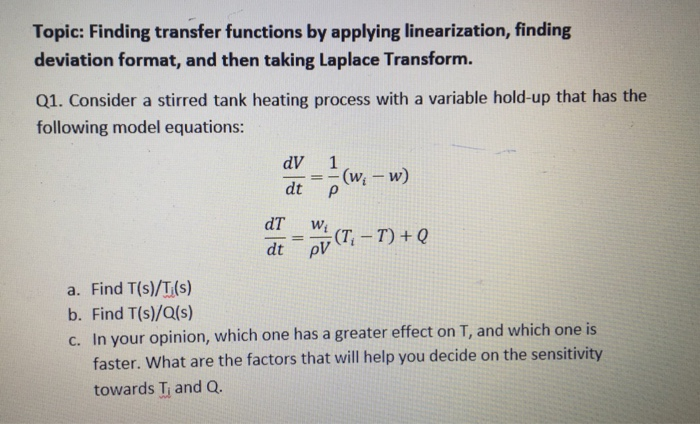 Solved Topic: Finding transfer functions by applying | Chegg.com