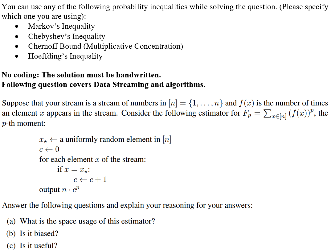 Solved You can use any of the following probability | Chegg.com