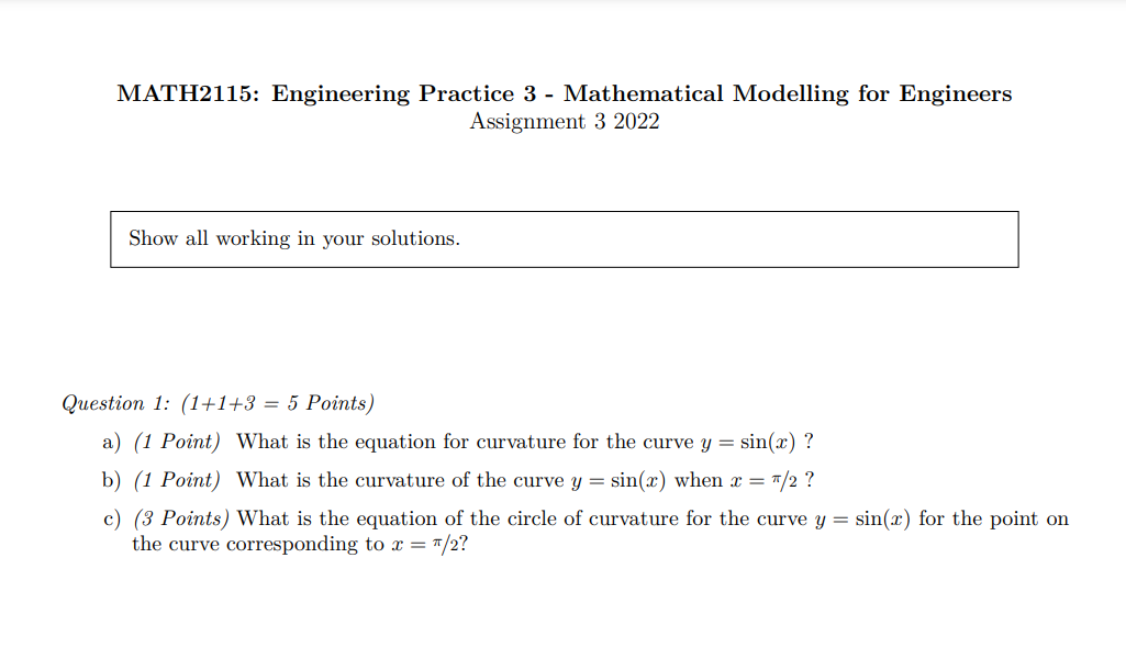 Solved MATH2115: Engineering Practice 3 - Mathematical | Chegg.com