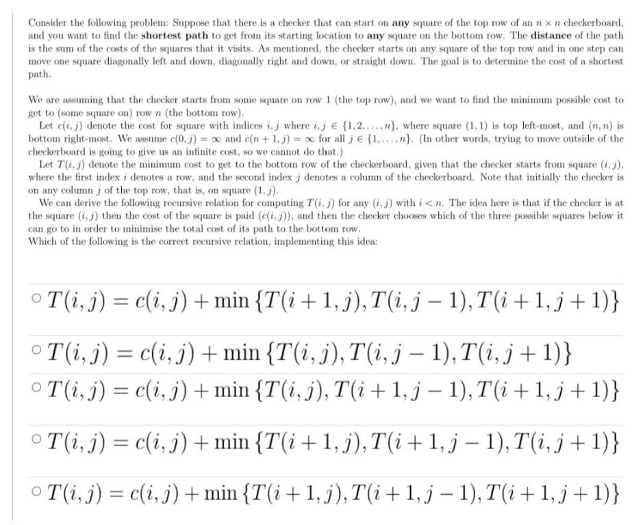 Solved Consider the following problem: Suppose that there is | Chegg.com