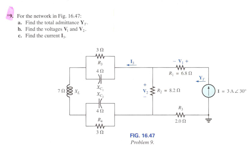 Solved *9. For the network in Fig. 16.47: a. Find the total | Chegg.com