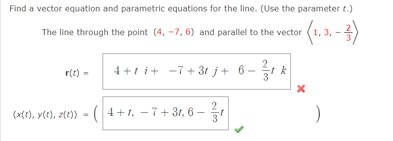 Solved Find a vector equation and parametric equations for | Chegg.com