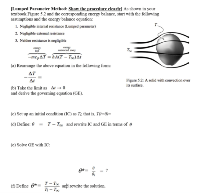 Solved [Lumped Parameter Method: Show the procedure clearlv] | Chegg.com