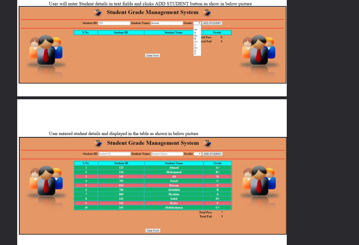 Solved Create an HTML 5 page as shown below. The page uses | Chegg.com