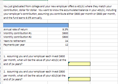 Solved You just graduated from college and your new employer | Chegg.com