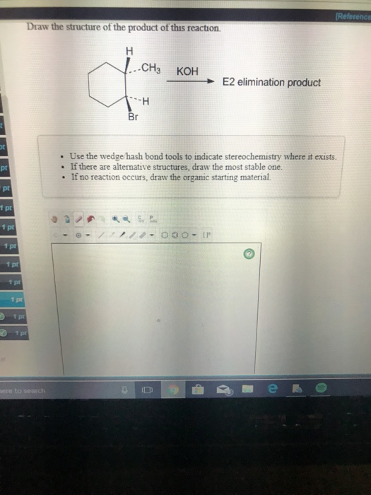 Solved e of the CH3 KOH E2 elimination product Use the wedge | Chegg.com