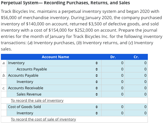 Solved Dr. Cr. Perpetual System- Recording Purchases, | Chegg.com