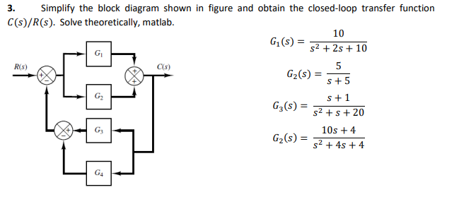 Solved 3. Simplify the block diagram shown in figure and | Chegg.com