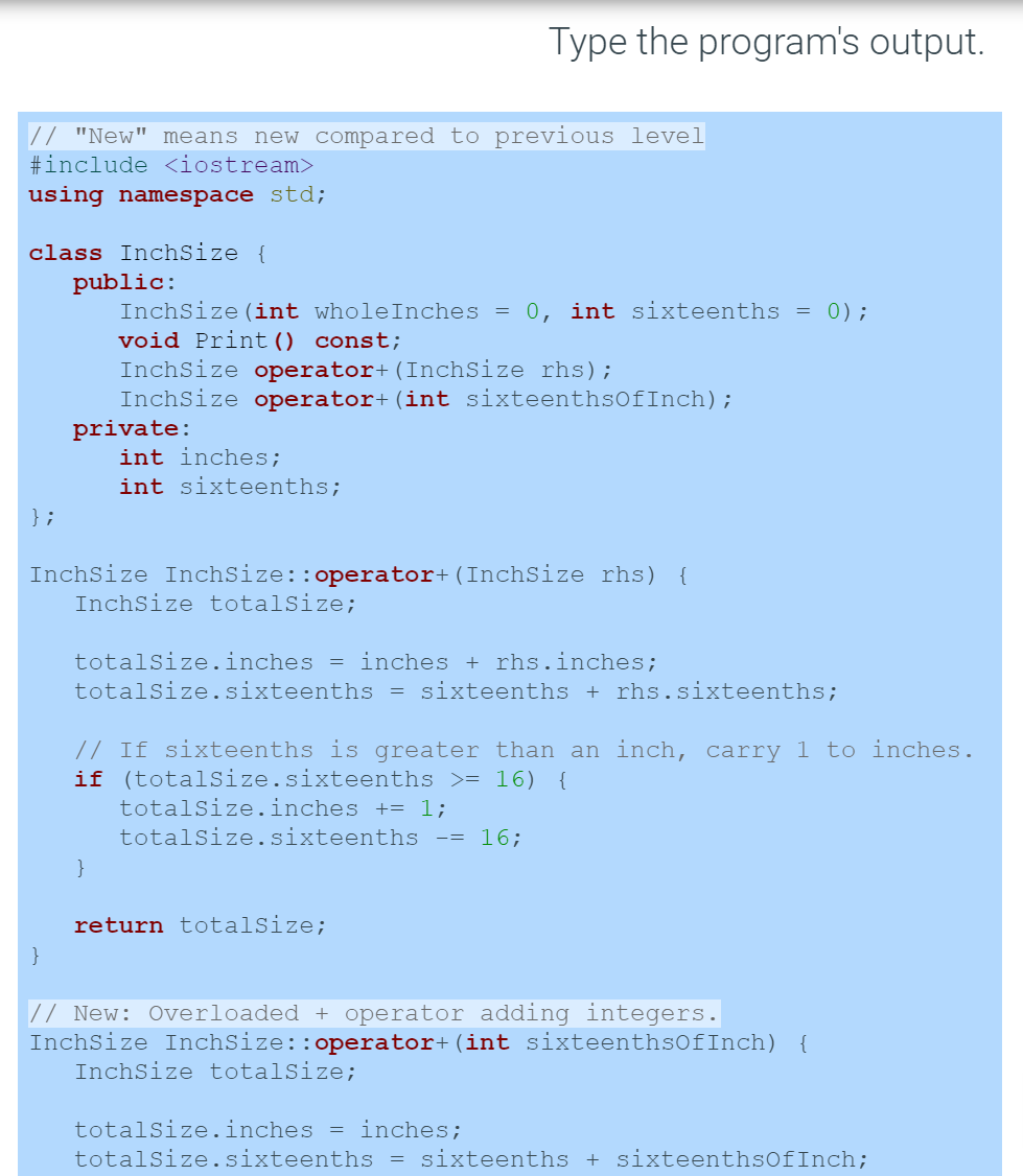 Solved Type the program's output. 7 "New" means new compared | Chegg.com