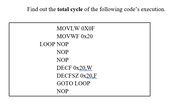 Solved Find out the total cycle of the following code's | Chegg.com