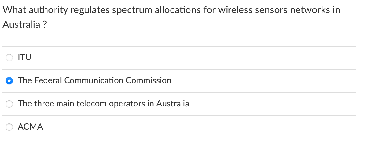 Solved What authority regulates spectrum allocations for | Chegg.com
