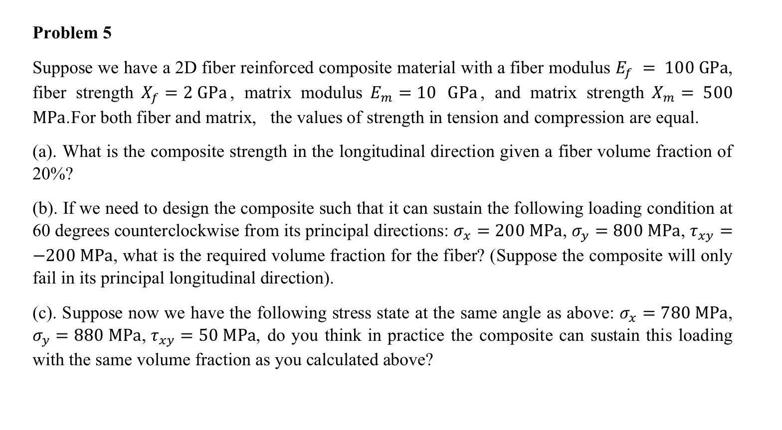 Solved Suppose we have a 2D fiber reinforced composite | Chegg.com