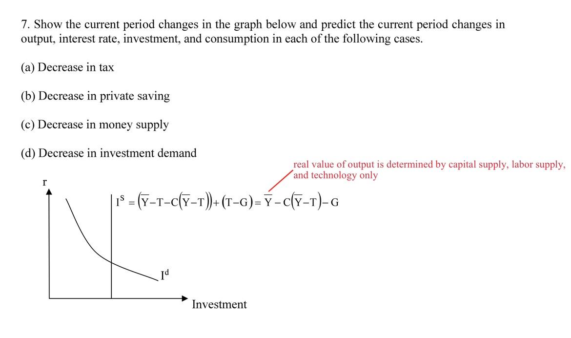 Solved 7. Show the current period changes in the graph below | Chegg.com
