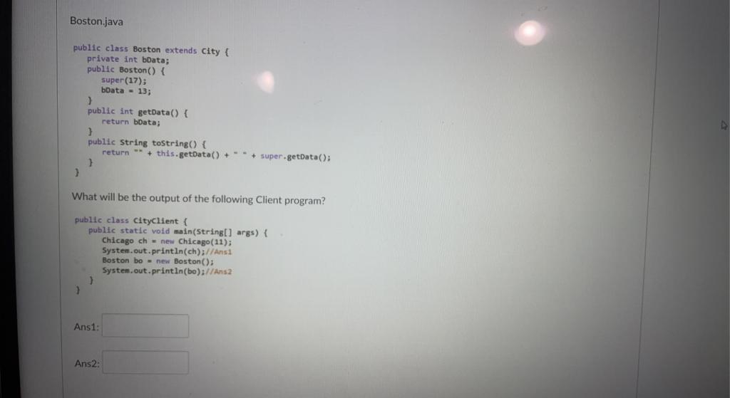 Solved Given the following three class definitions found in | Chegg.com