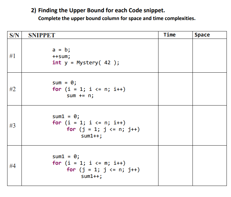 Solved please do number 4------------sum1 = 0; for (i = 1; i | Chegg.com
