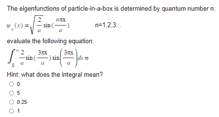 Solved The eigenfunctions of particle-in-a-box is determined | Chegg.com