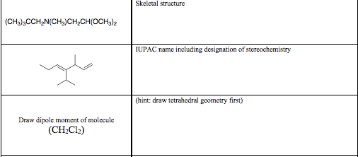 Solved Skeletal structure (CH3),CCH N(CH3)CH2CH(OCH3)2 IUPAC | Chegg.com