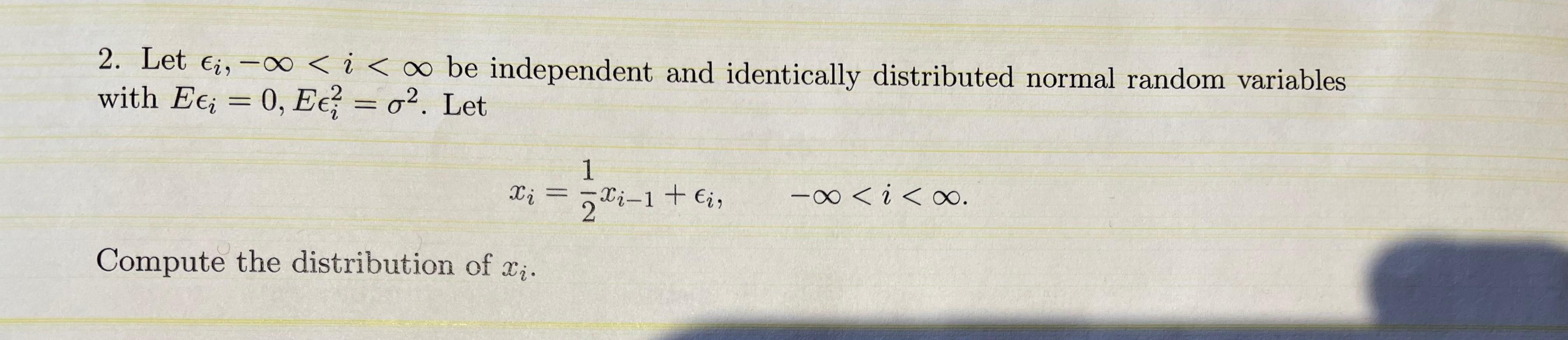 Solved 2. Let ϵi,−∞ | Chegg.com
