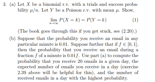 Solved (a) Let X be a binomial r.v. with n trials and | Chegg.com