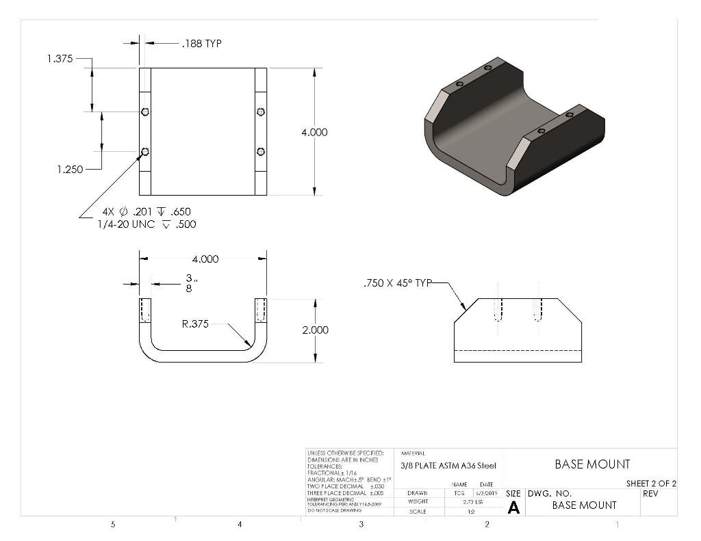 Solved Solidworks Problem Please model this part and upload | Chegg.com