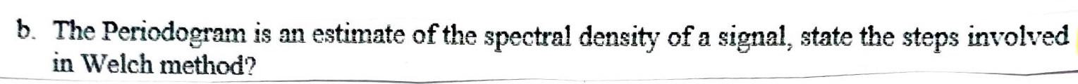 Solved b. The Periodogram is an estimate of the spectral | Chegg.com