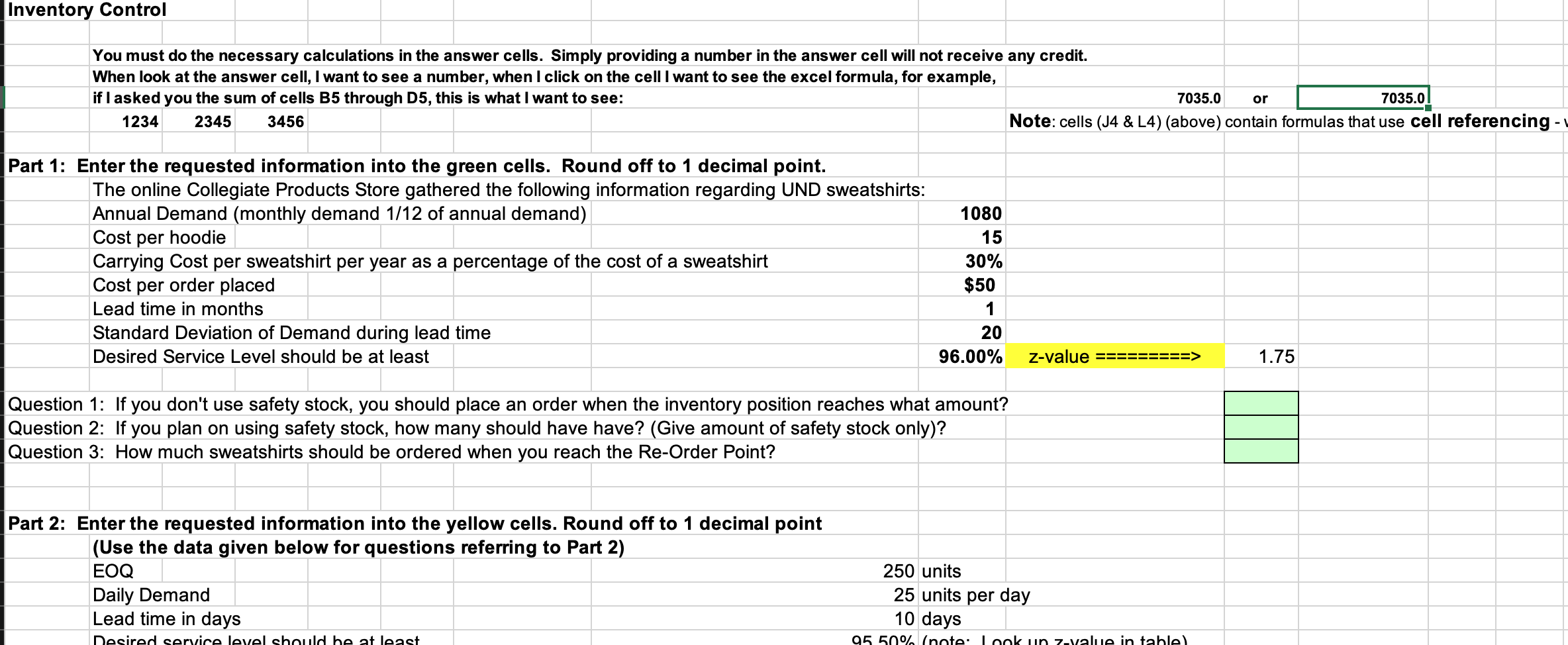 Solved Inventory Control You must do the necessary | Chegg.com