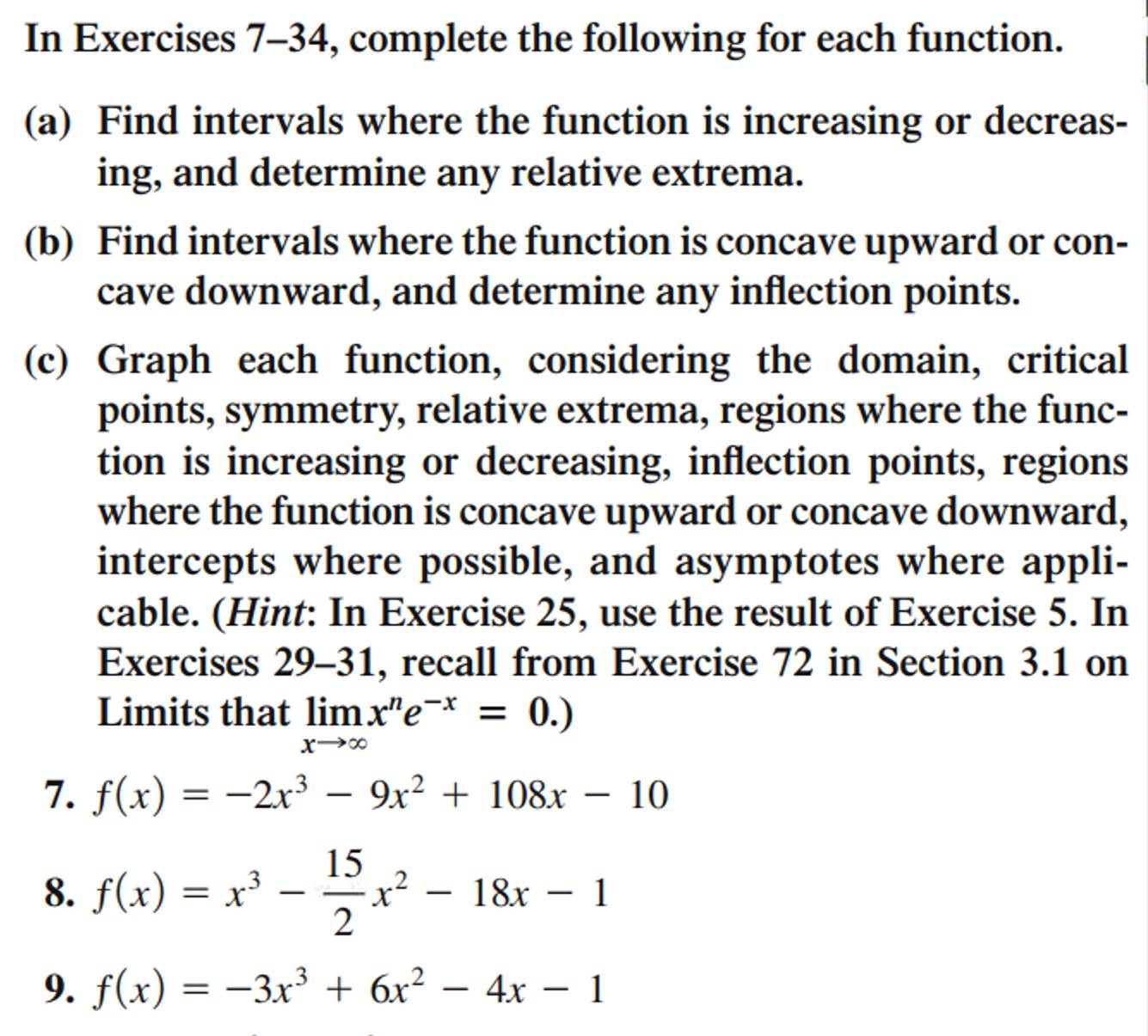 Solved In Exercises 7-34, ﻿complete the following for each | Chegg.com