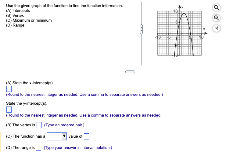 Solved Use the given graph of the function to find the | Chegg.com