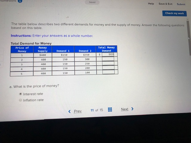 Solved omework Saved Help Save & Exit Submit Check my work | Chegg.com