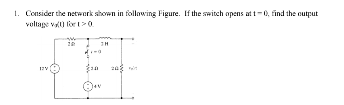 Solved 1. Consider the network shown in following Figure. If | Chegg.com