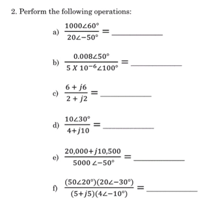 Solved 2. Perform the following operations: 1000 60° a) | Chegg.com