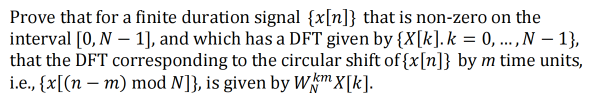 Solved Prove That For A Finite Duration Signal {x[n]} That