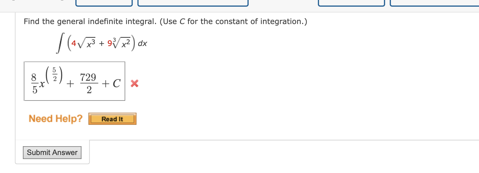Solved Find the general indefinite integral. (Use C for the | Chegg.com