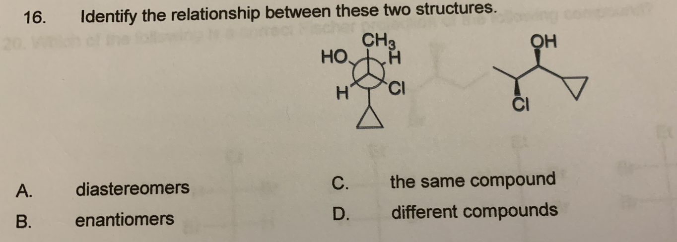 Solved 16. Identify the relationship between these two | Chegg.com
