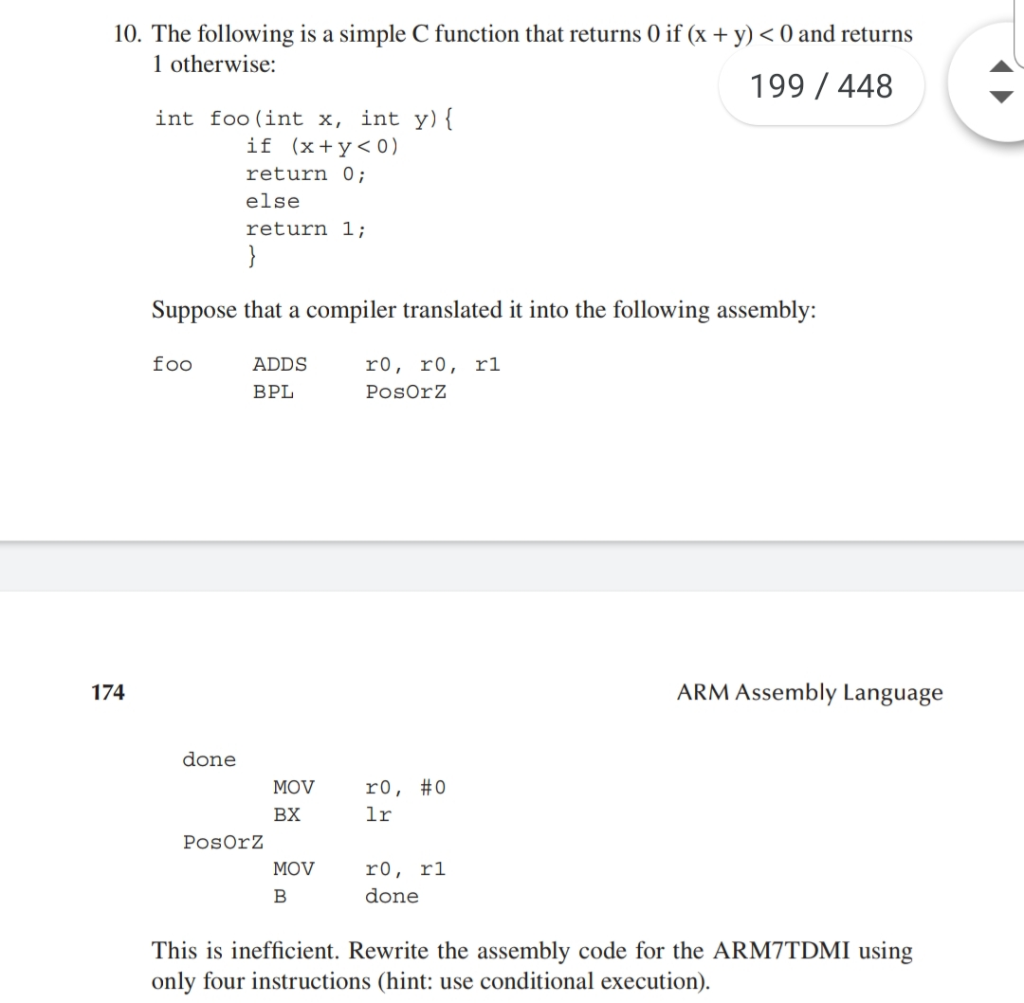 Solved 10. The following is a simple C function that returns | Chegg.com
