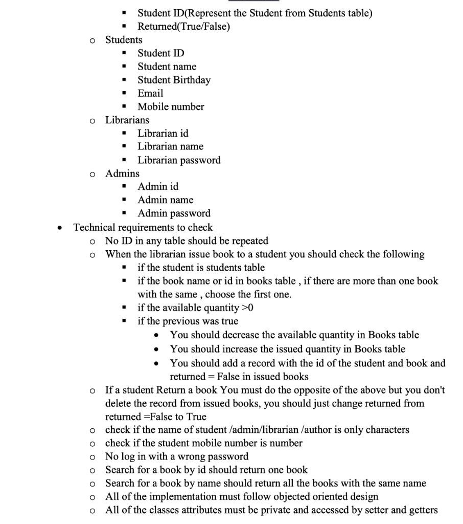 Solved Design university Library Management System by using | Chegg.com