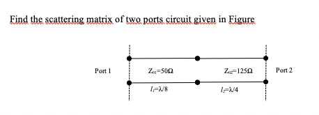 Solved Find the scattering matrix of two ports circuit given | Chegg.com