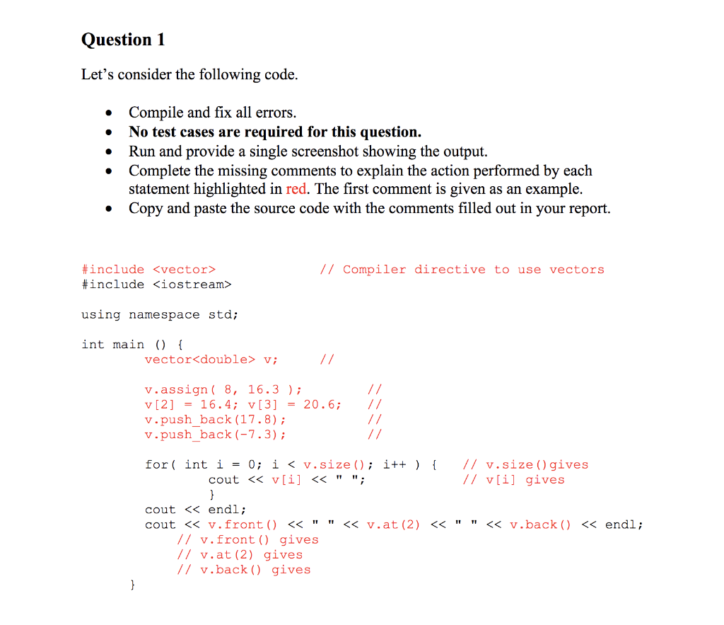 Solved Question 1 Let's consider the following code * * * * | Chegg.com