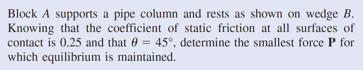Solved Block A supports a pipe column and rests as shown on | Chegg.com