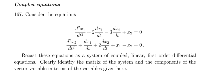 Solved Coupled equations 167. Consider the equations + 2 | Chegg.com