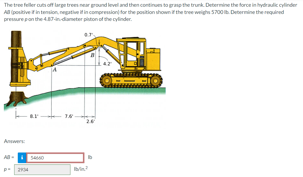 Solved The tree feller cuts off large trees near ground | Chegg.com