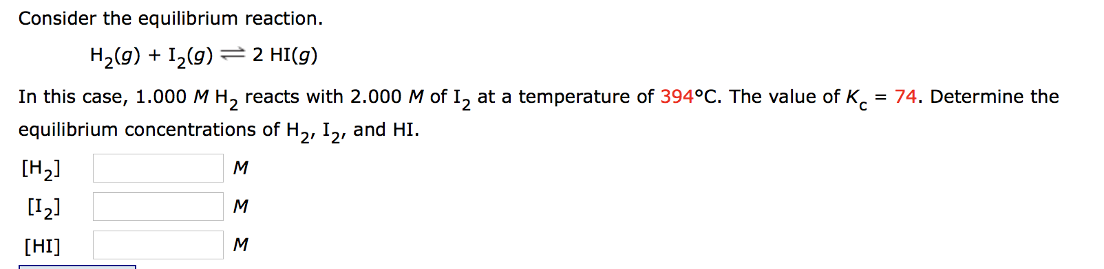 Solved Consider the equilibrium reaction. H2(g) + I2(9) = 2 | Chegg.com