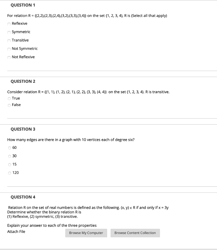 Solved QUESTION 1 For relation R = | Chegg.com