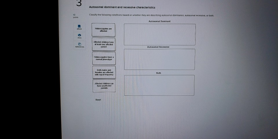 Solved Autosomal dominant and recessive characteristics | Chegg.com