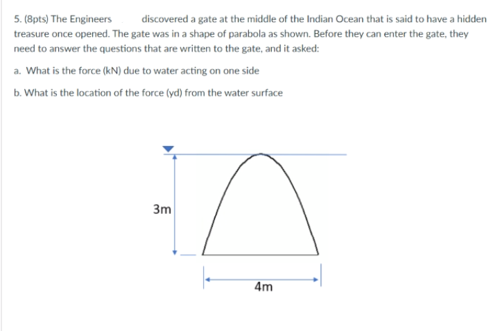 Solved 5. (8pts) The Engineers discovered a gate at the | Chegg.com