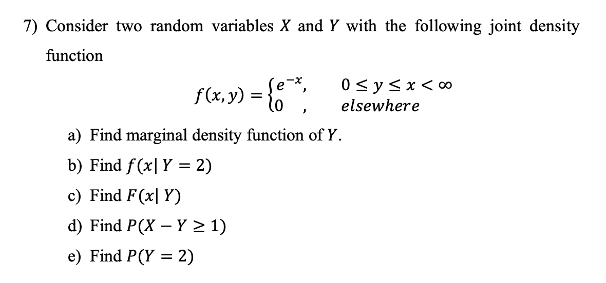 Solved Consider two random variables x ﻿and Y ﻿with the | Chegg.com