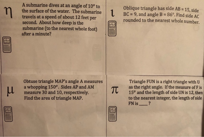 Solved A submarine dives at an angle of 10° to the surface | Chegg.com
