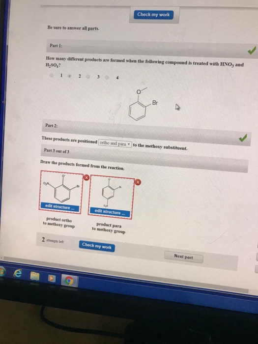 Solved Check my work Be sure to answer all parts. Part I: | Chegg.com